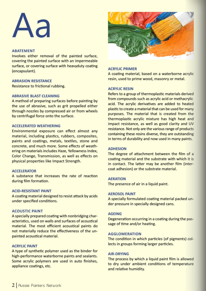 Glossary of Paint and Painting Terms - Aussie Painters Network